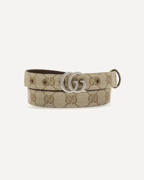 Gucci Slim Gg Marmont Belt With Double G Buckle