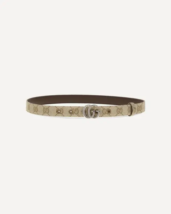 Gucci Slim Gg Marmont Belt With Double G Buckle