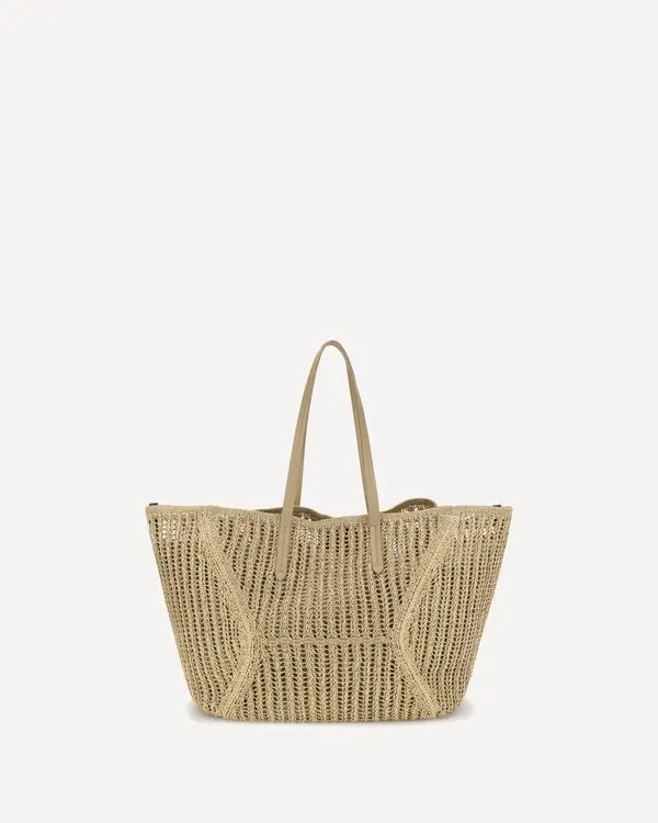 Brunello Cucinelli Raffia Shoulder Bag - Beige