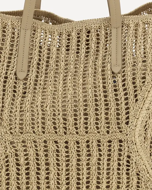 Brunello Cucinelli Raffia Shoulder Bag - Beige