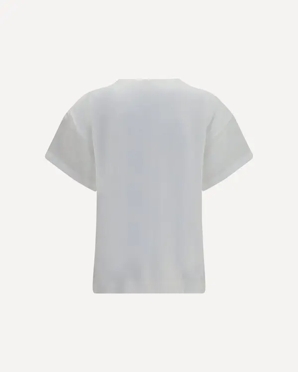 Brunello Cucinelli Cotton T-shirt With Sheer Sleeves - White