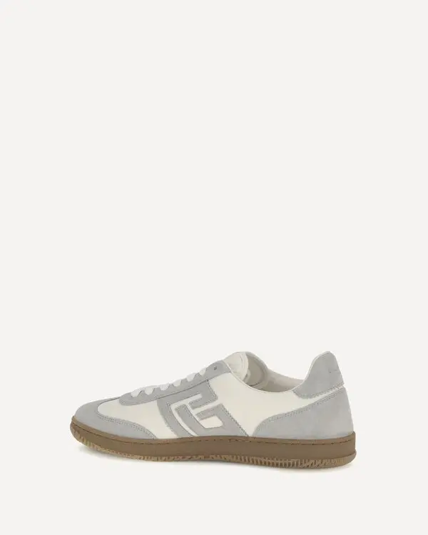 Balmain Swan Sneakers In Suede And Smooth Leather