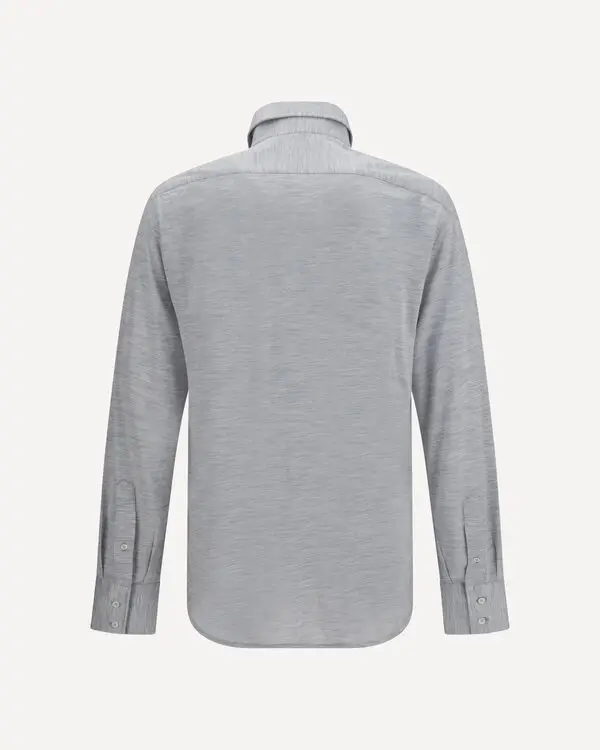 Brunello Cucinelli Sik And Cotton Jersey Shirt With Spread Coar Mae