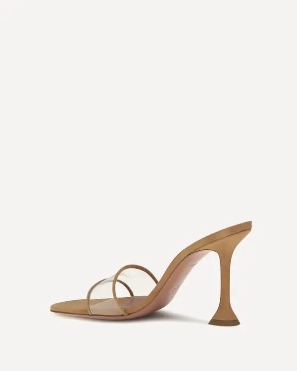 Amina Muaddi Andreea Glass Mule Sandals