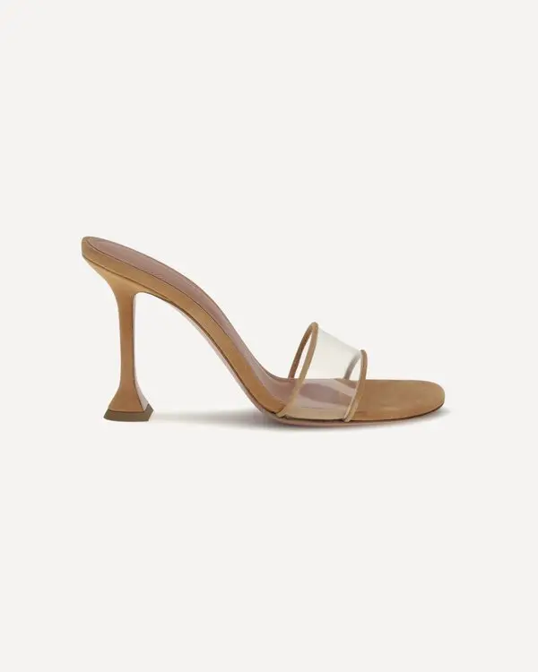 Amina Muaddi Andreea Glass Mule Sandals