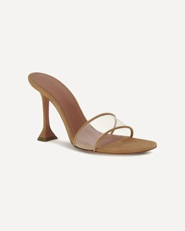 Amina Muaddi Andreea Glass Mule Sandals