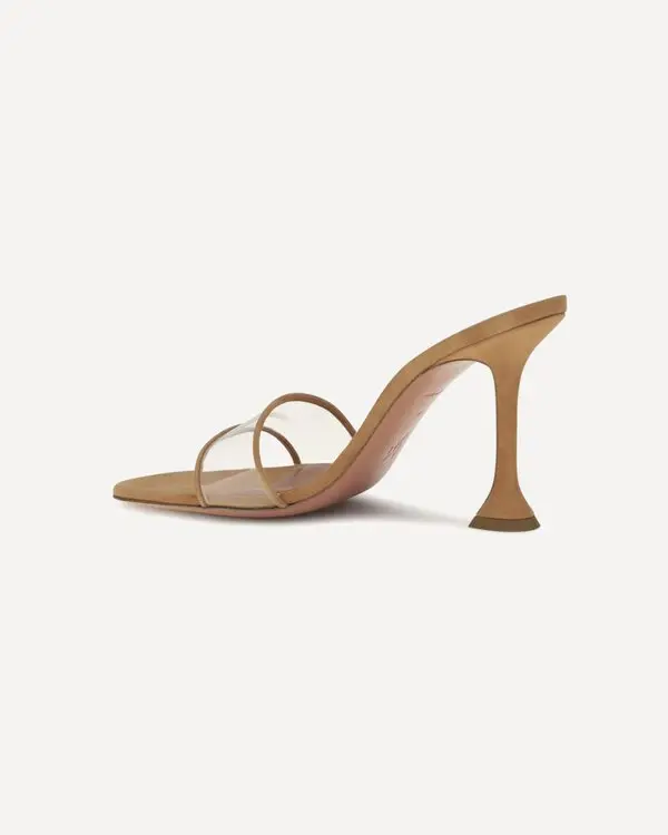 Amina Muaddi Andreea Glass Mule Sandals