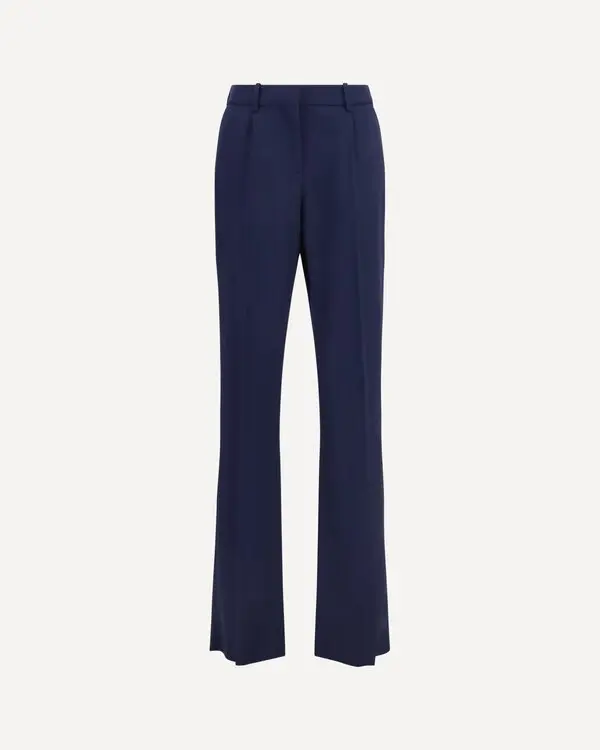 Balenciaga Slim Tailored Stretch Wool Twill Pants - Blue