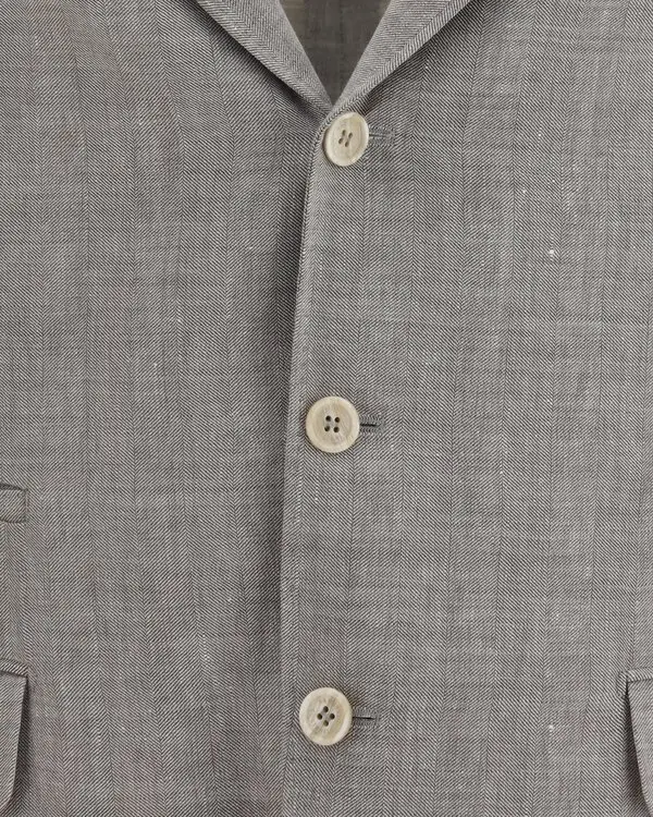 Brunello Cucinelli Deconstructed Linen And Wool Chevron Jacket