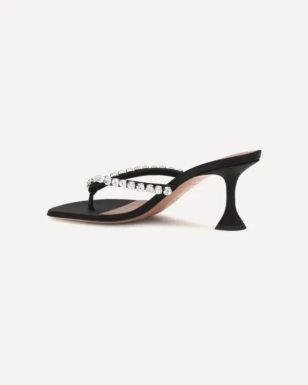 Amina Muaddi Gigi Crystal-embellished Thong Sandals - Black
