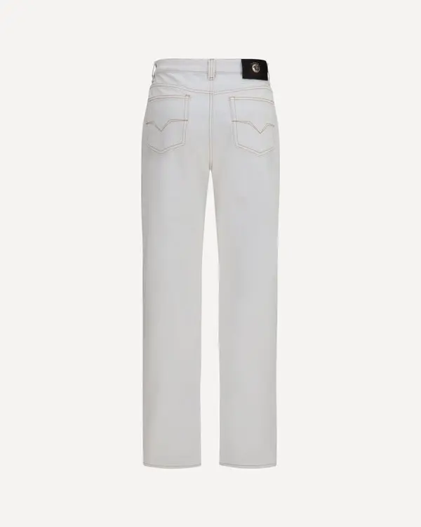 Versace High-waisted Straight Leg Jeans - White