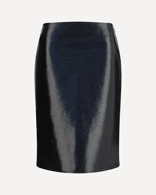 COURREGES Vinyl Midi Skirt - Bordeaux
