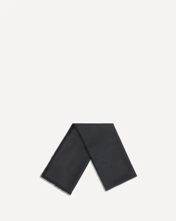 Gucci Scarf In Wool And Silk - Black