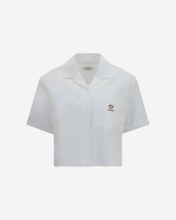 Versace Cropped Cotton Poplin Shirt