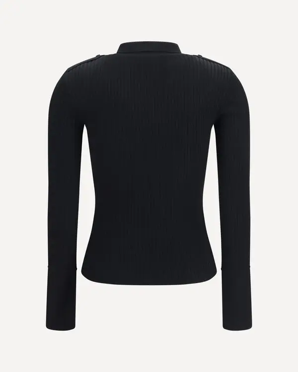 COURREGES Ribbed Knit Polo Shirt Feale