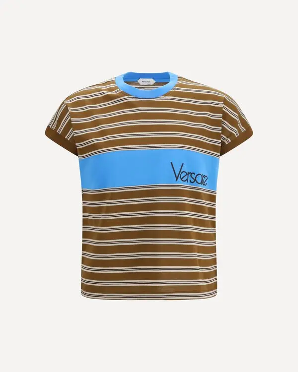 Versace Striped Cotton T-shirt Mae