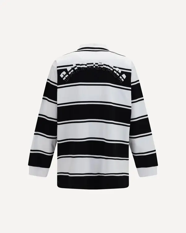 Balenciaga Triped Long-leeve Polo