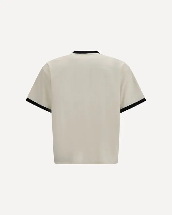 Versace Cotton Jersey T-shirt With Poplin Balloo - Cream