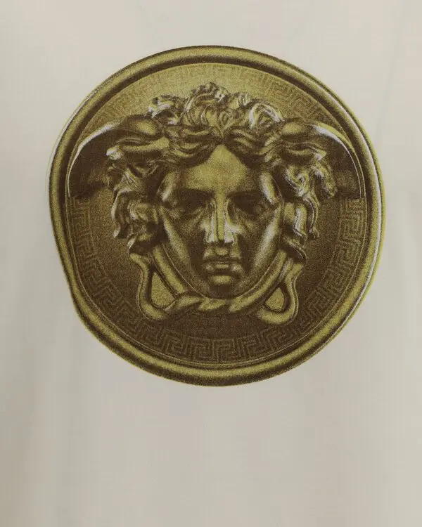 Versace Cotton Jersey T-shirt With Poplin Balloo - Cream