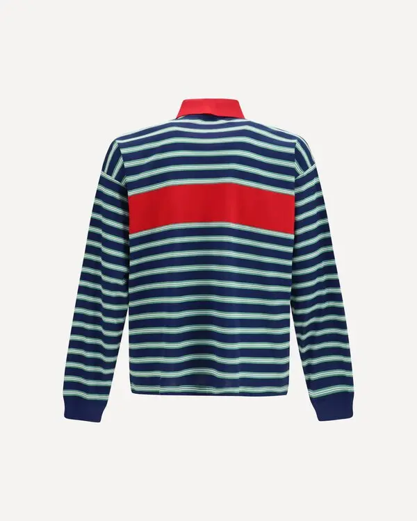 Versace Striped Cotton Polo Ale - Multicolour