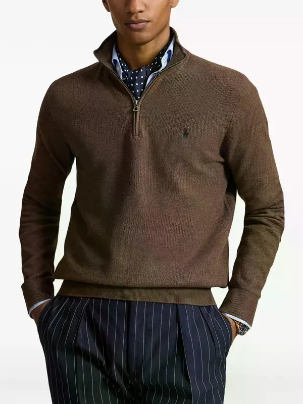 Polo Ralph Lauren Textured Knit Quarter-zip Sweater