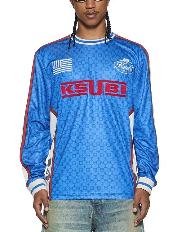Ksubi Zoom Moto Logo Graphic Jersey Shirt - Blue