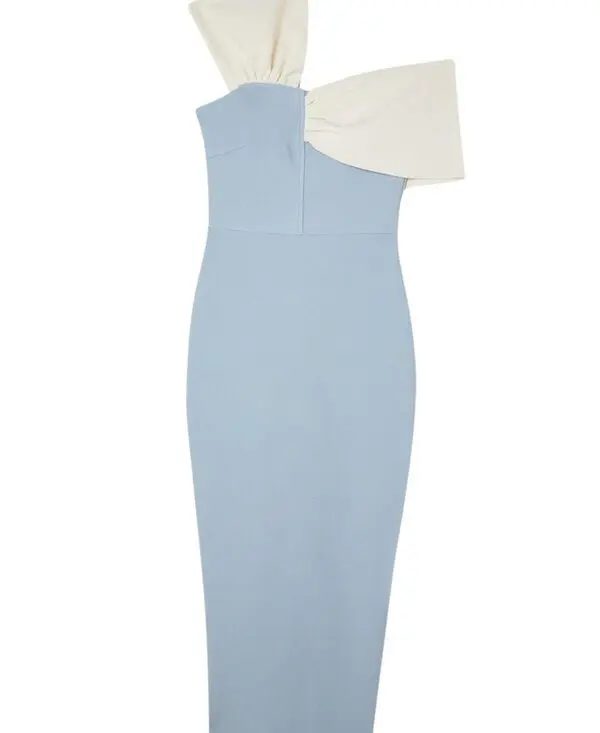 Karen Millen Figure Form Asymmetric Midi Dress - Light Blue