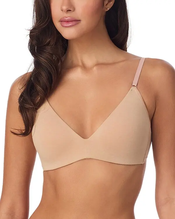 ON GOSSAMER Cabana Cotton Blend Wire Free Push Up Bra - Champagne