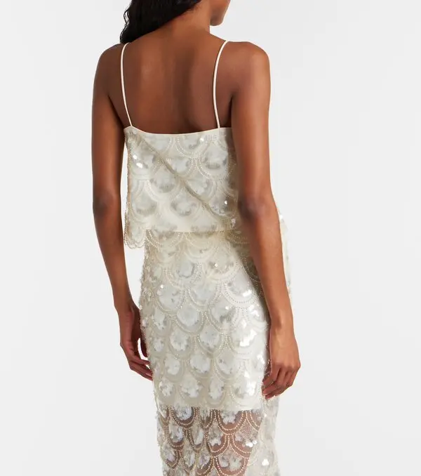 ROTATE BY BIRGER CHRISTENSEN Embellished Crop Top