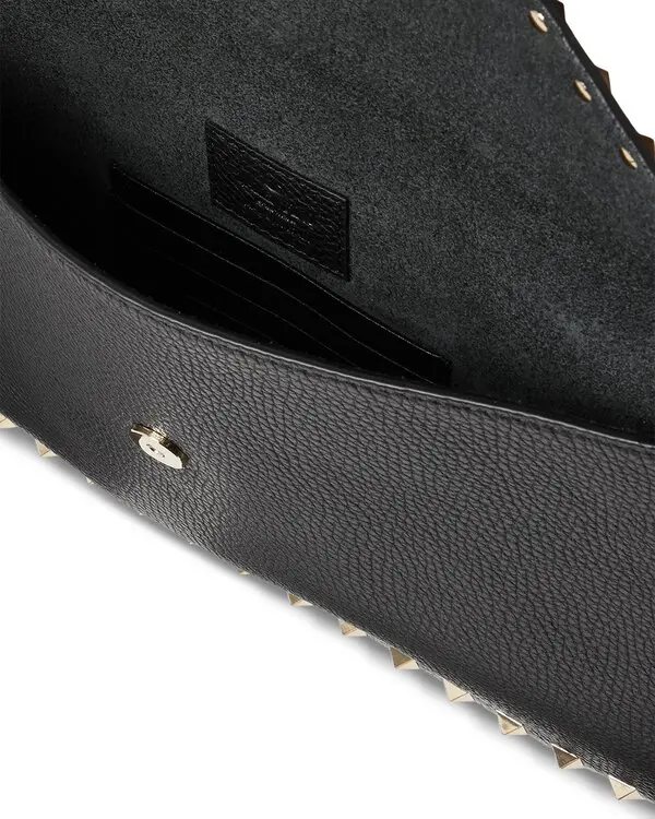 Valentino Garavani Large Studded Leather Flat Pouch - Black