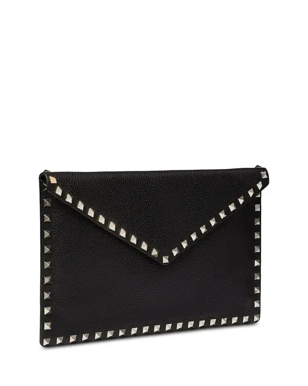 Valentino Garavani Large Studded Leather Flat Pouch - Black