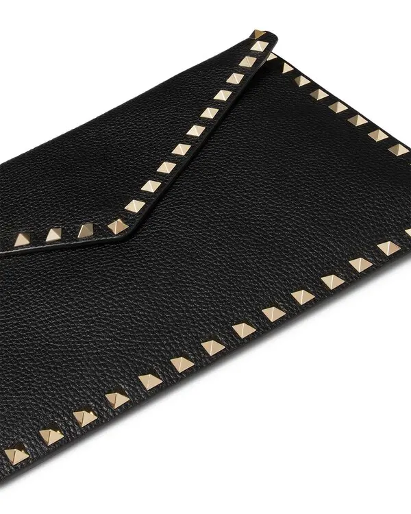 Valentino Garavani Large Studded Leather Flat Pouch - Black
