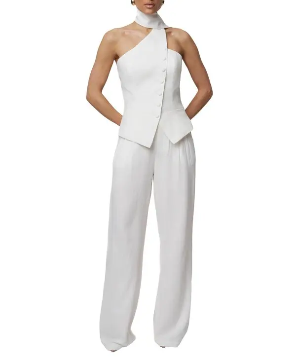JLUXLABEL Asymmetric Draped Scarf Top
