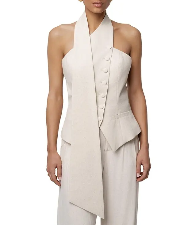 JLUXLABEL Asymmetric Draped Scarf Top