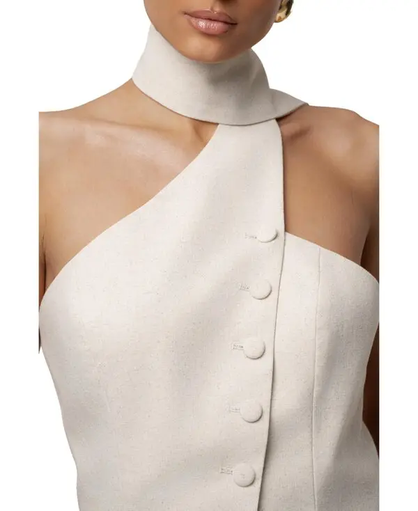 JLUXLABEL Asymmetric Draped Scarf Top