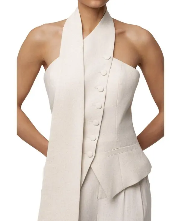 JLUXLABEL Asymmetric Draped Scarf Top