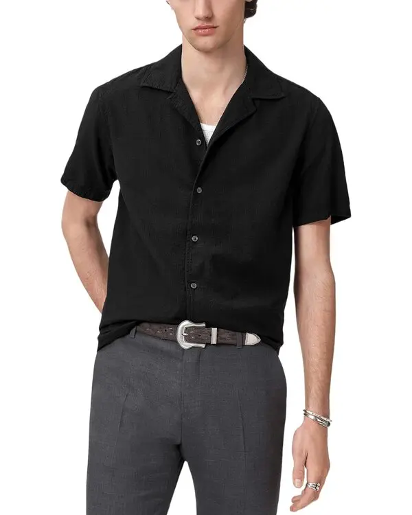 John Varvatos Dan Short Sleeve Camp Collar Shirt