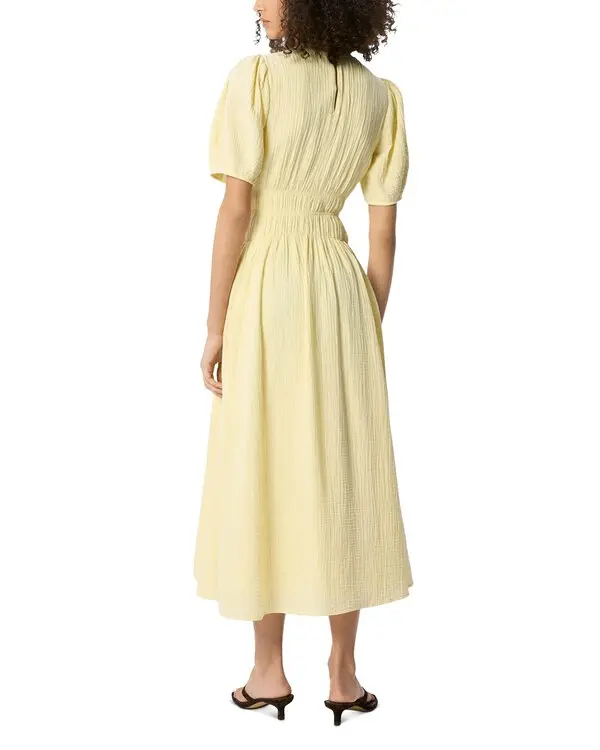 Whistles Gathered Textured Midi Dress