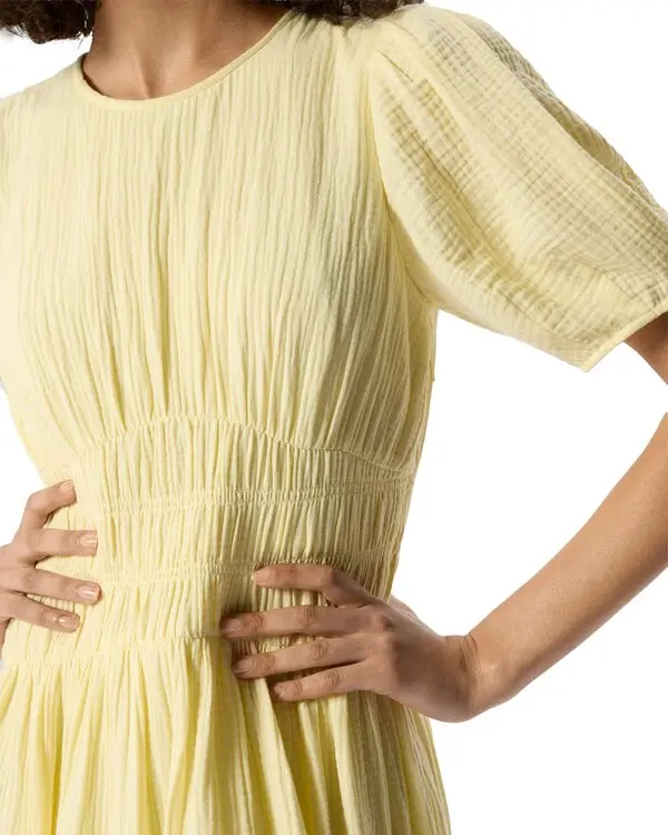 Whistles Gathered Textured Midi Dress