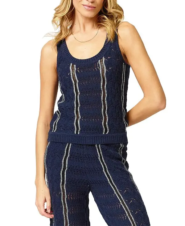 Central Park West Amber Knit Tank - Navy Blue