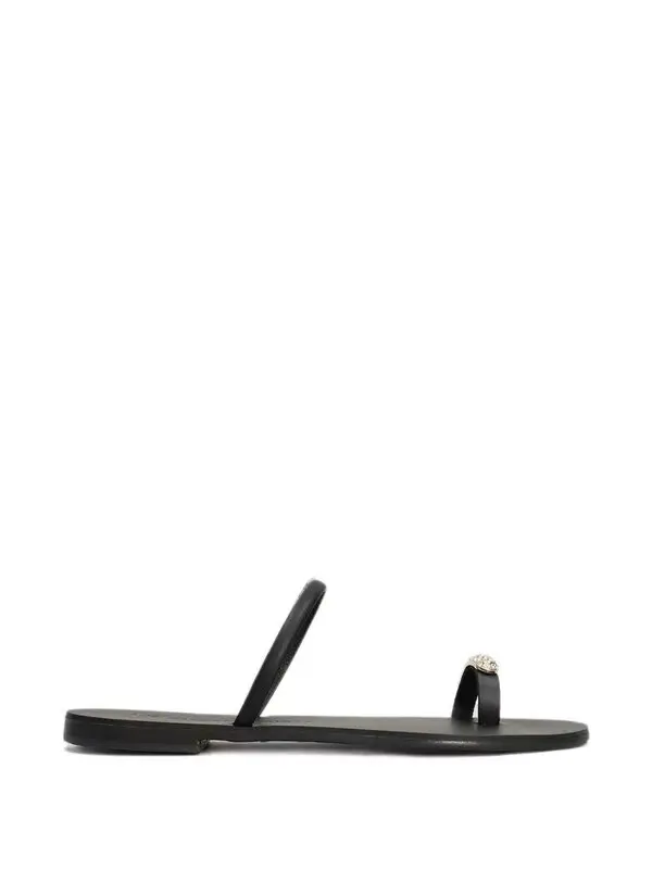 NICOLAS LAINAS Crystal Embellished Toe Strap Sandals