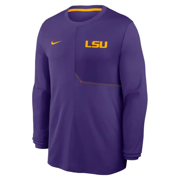 Nike Lsu Sideline Coach Dri-fit College Long-sleeve Top - Purple