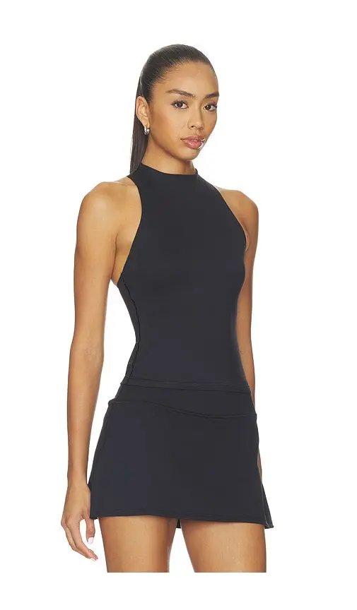 NIKESKIMS Matte Mock Neck Racer Tank In Black