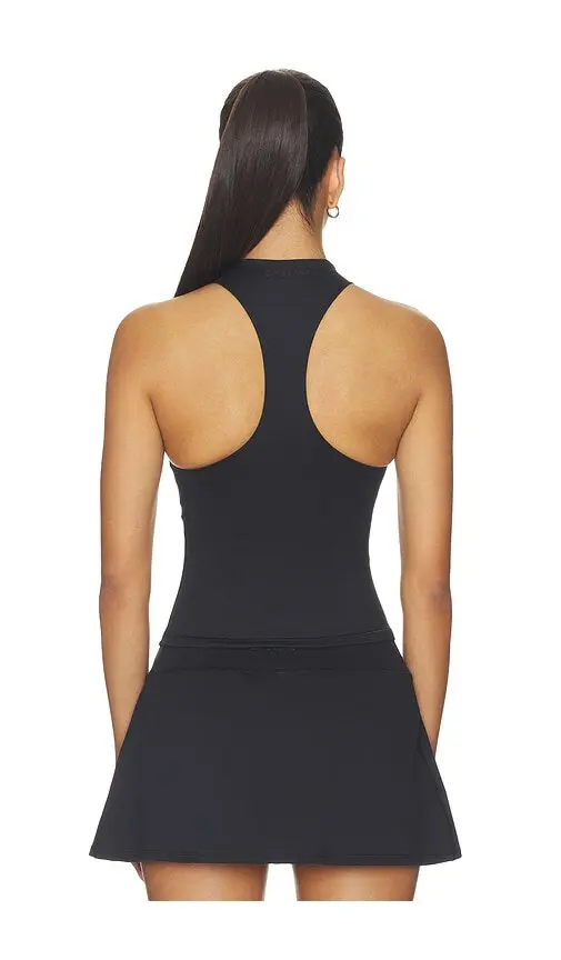 NIKESKIMS Matte Mock Neck Racer Tank In Black