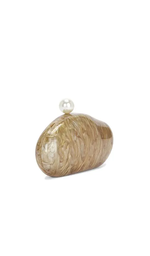 8 Other Reasons Marbled Acrylic Clutch Bag With Pearl Accent