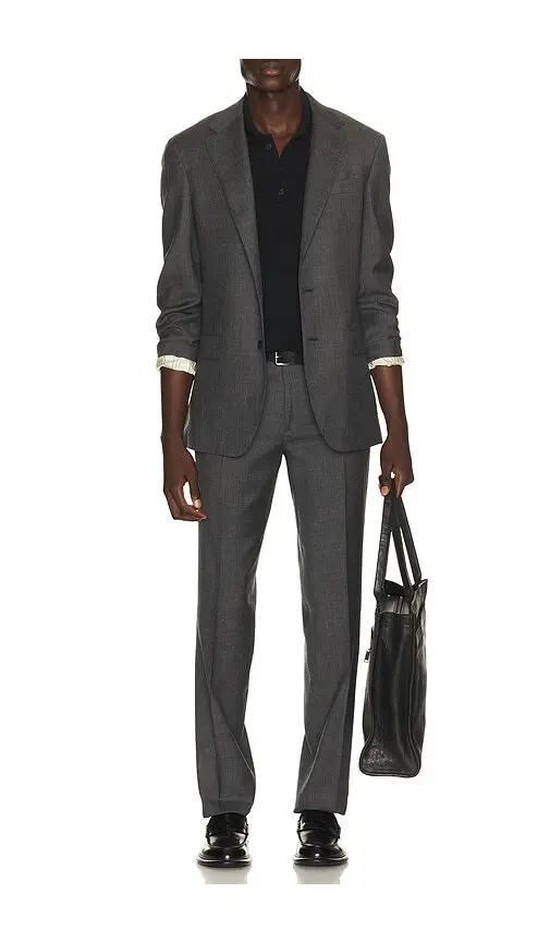 Polo Ralph Lauren 2-buton Single Breasted Sharkskin 2-piece Suit In Grey - Medium Grey Multi