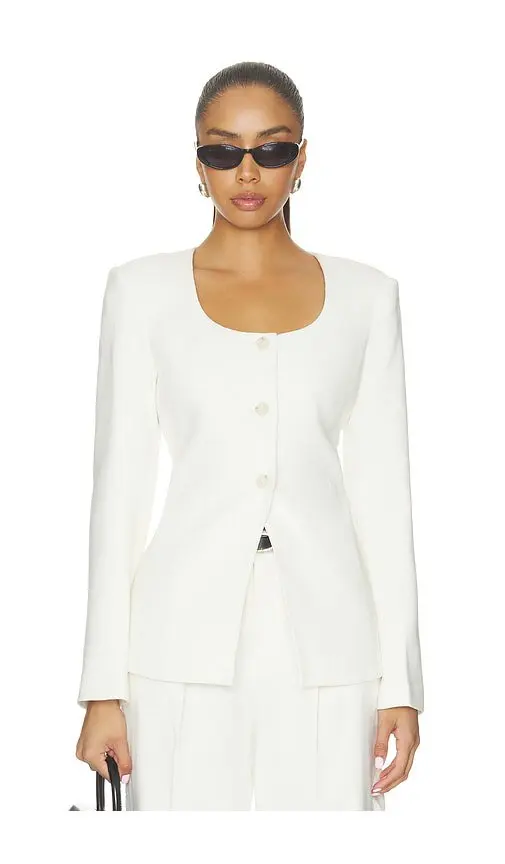 Paige Edina Blazer In Ivory - Bone