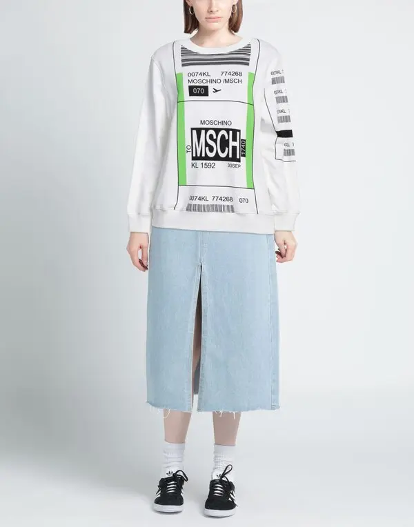 Moschino Cotton Crewneck Sweatshirt With Graphic Print
