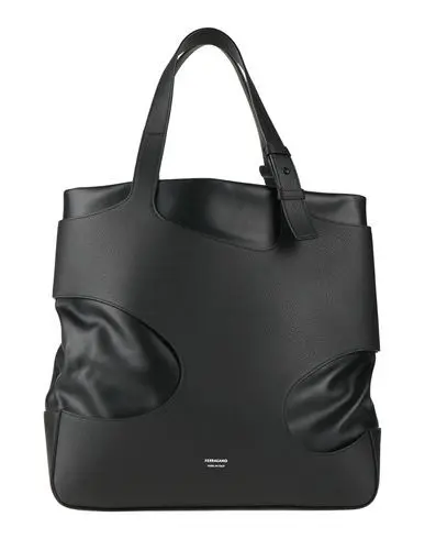 FERRAGAMO Calfskin Shopper Bag - Black