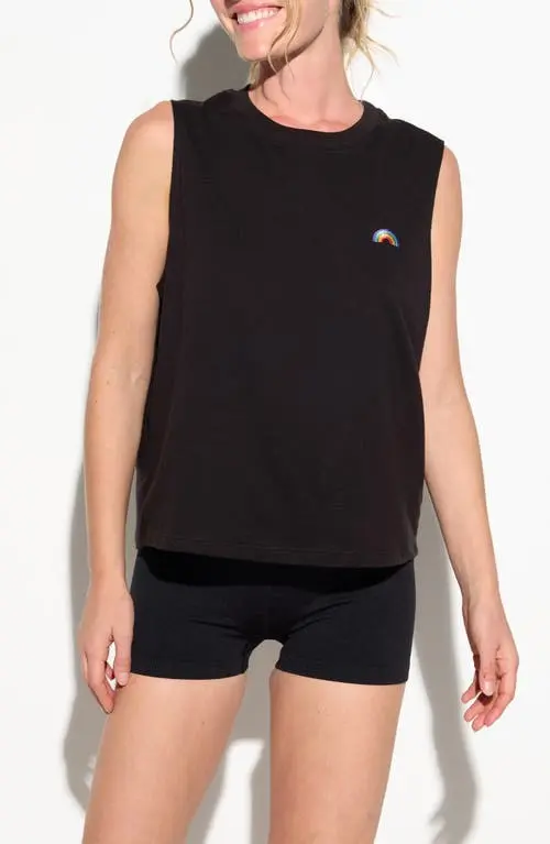 Spiritual Gangster Embroidered Rainbow Muscle Tank
